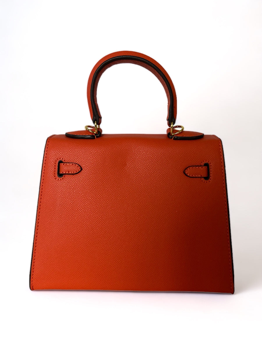Orange Leah Vegan Leather Purse | Rosenix